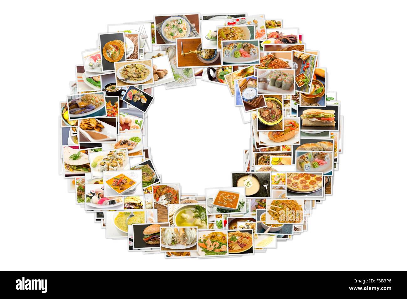 Collage of lots of popular worldwide dinner foods and appetizers Stock ...