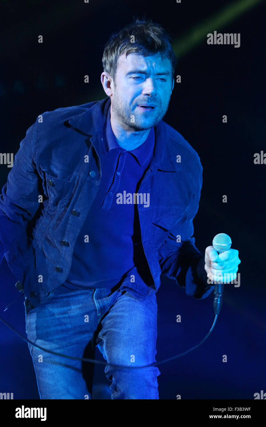 Blur performing live on stage at Perth Arena Featuring: Damon Albarn ...