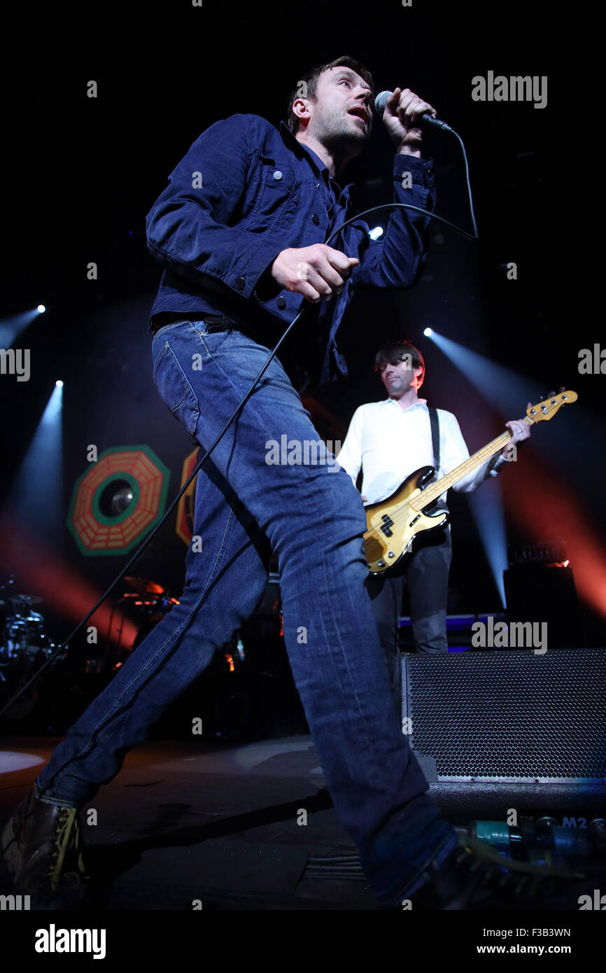 Blur performing live on stage at Perth Arena Featuring: Damon Albarn ...