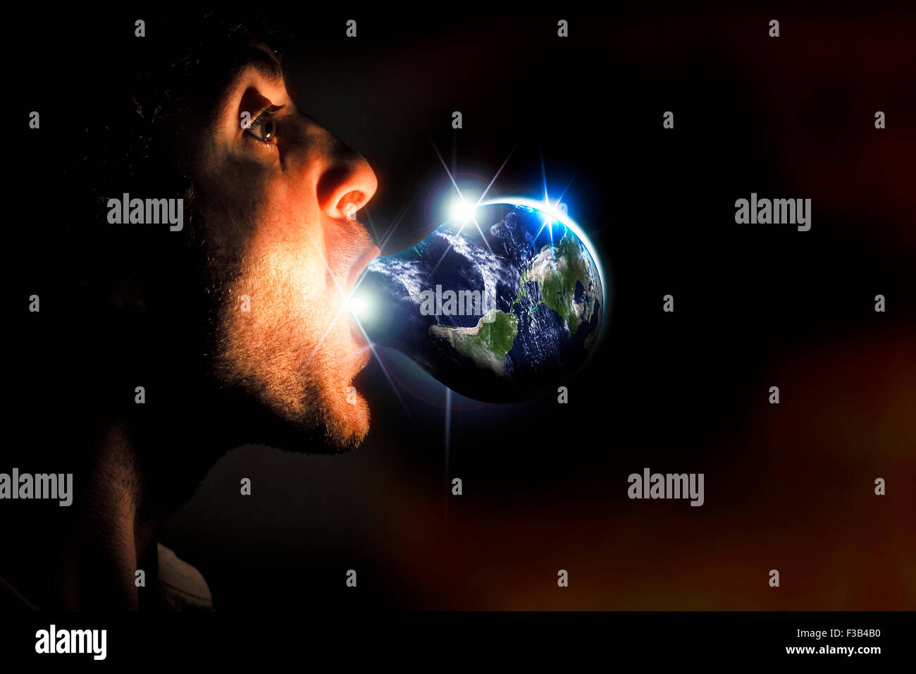 Planet earth lightbulb for global power and energy concept, Elements of ...
