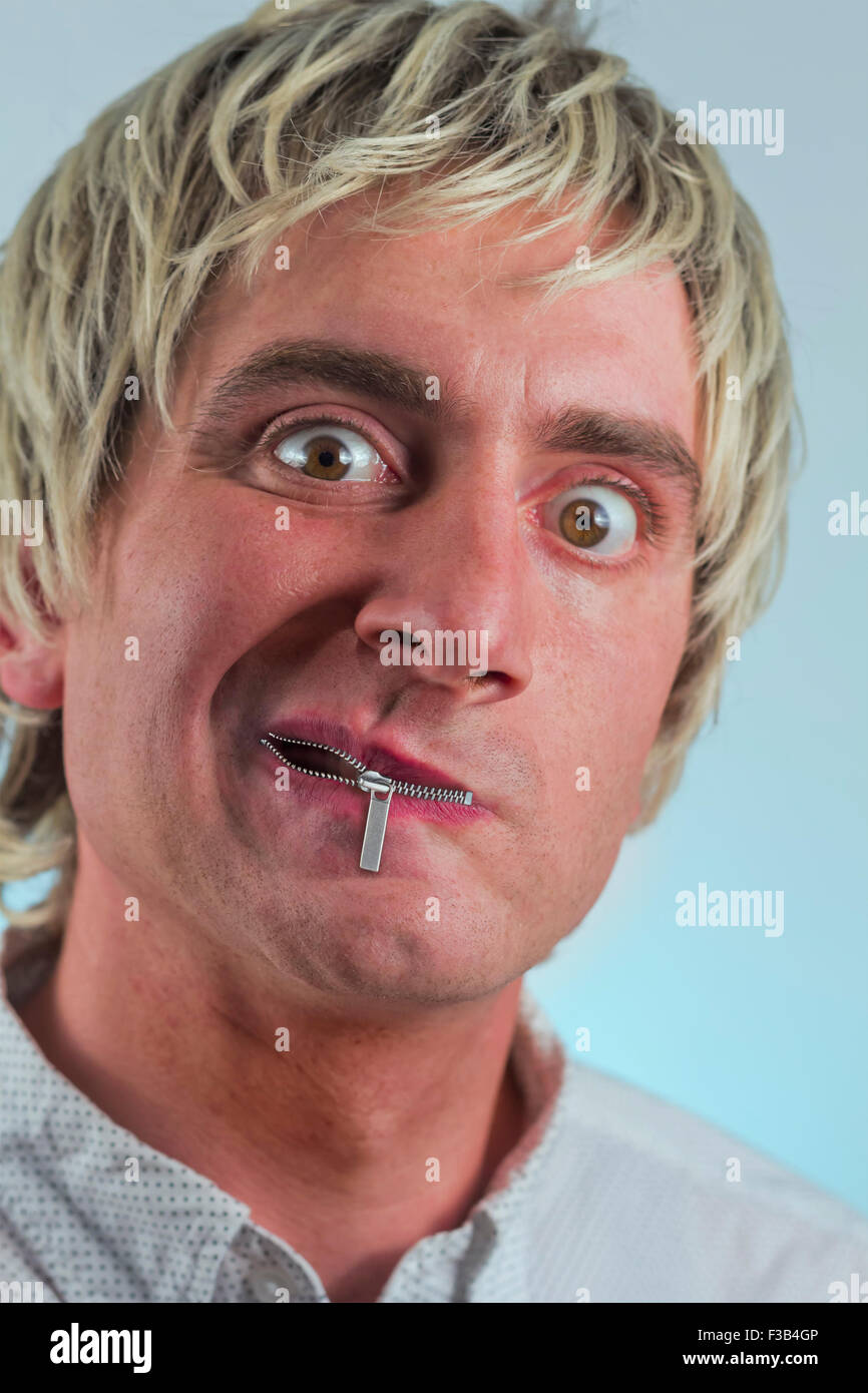 Zipper mouth hi-res stock photography and images - Alamy