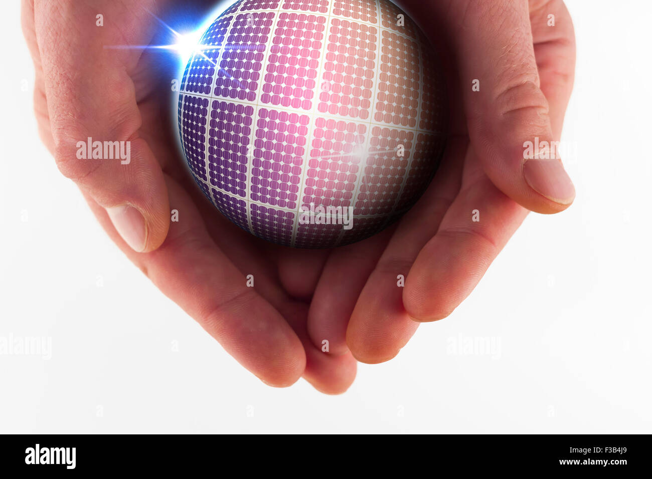 Planet globe made of renewable energy solar panels Stock Photo - Alamy