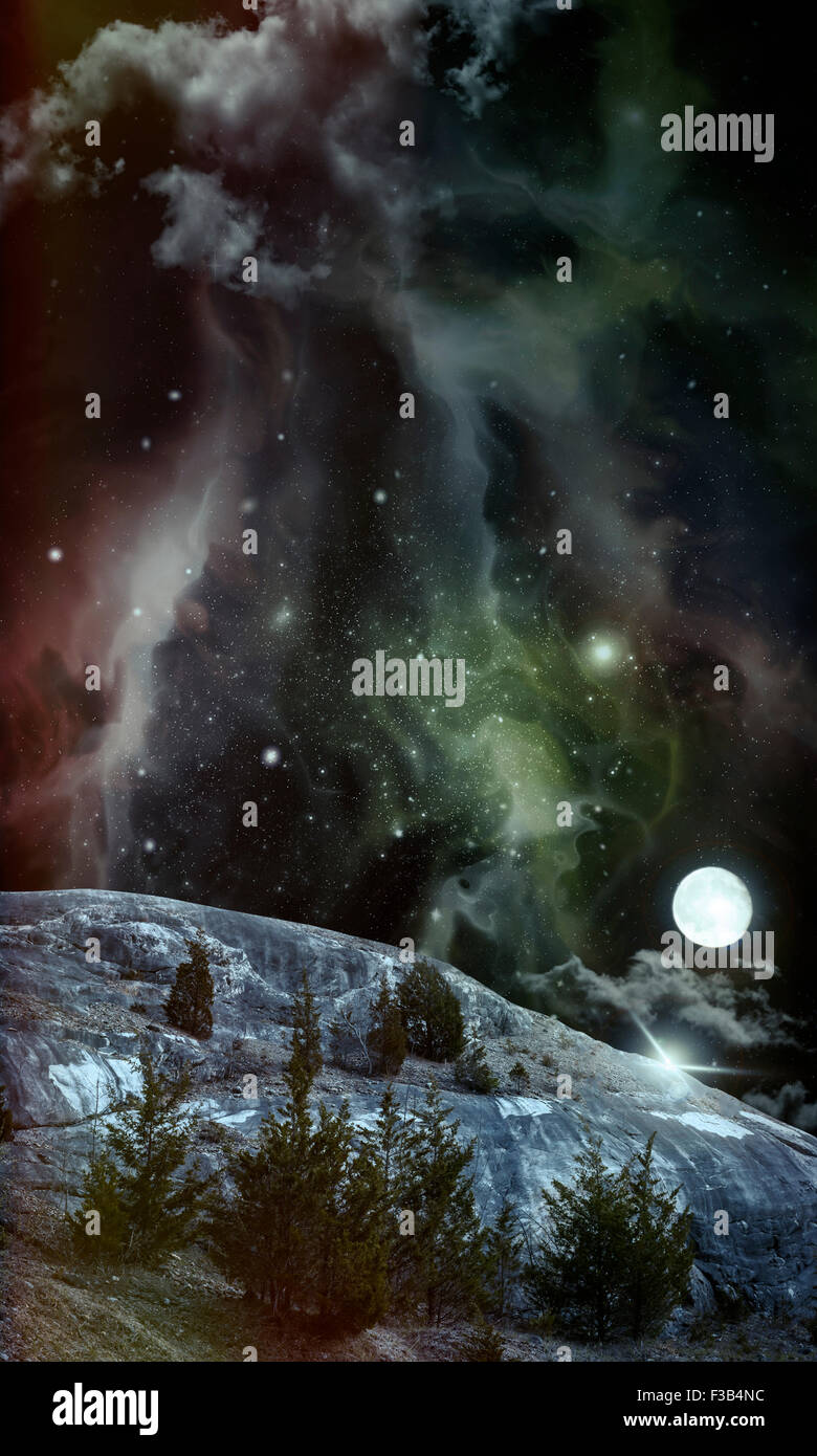 Giant universe starscape backdrop with colorful space clouds Stock ...