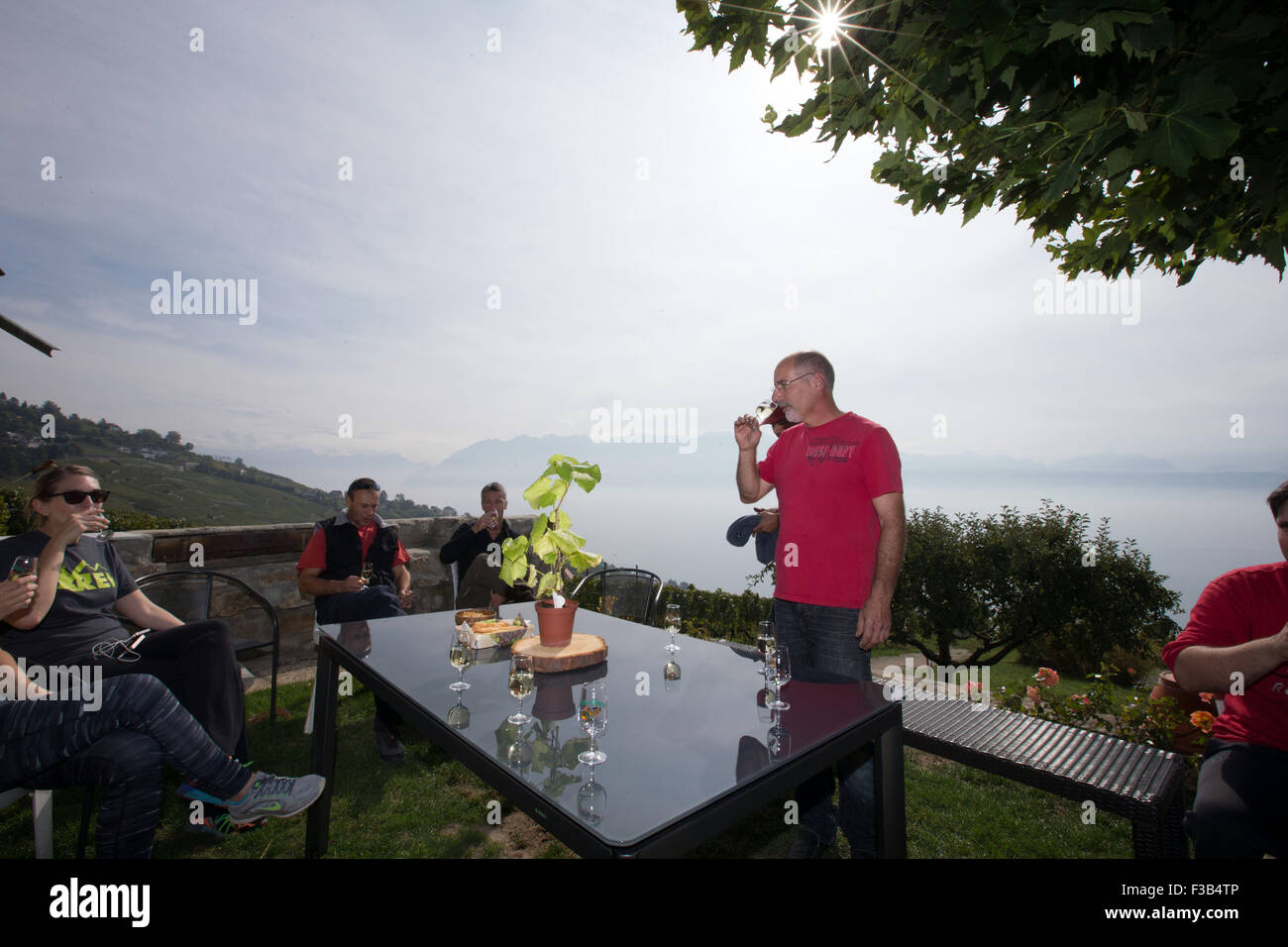 Geneva, Oct. 3. 28th June, 2007. Alain Chollet (in red) and his workers ...