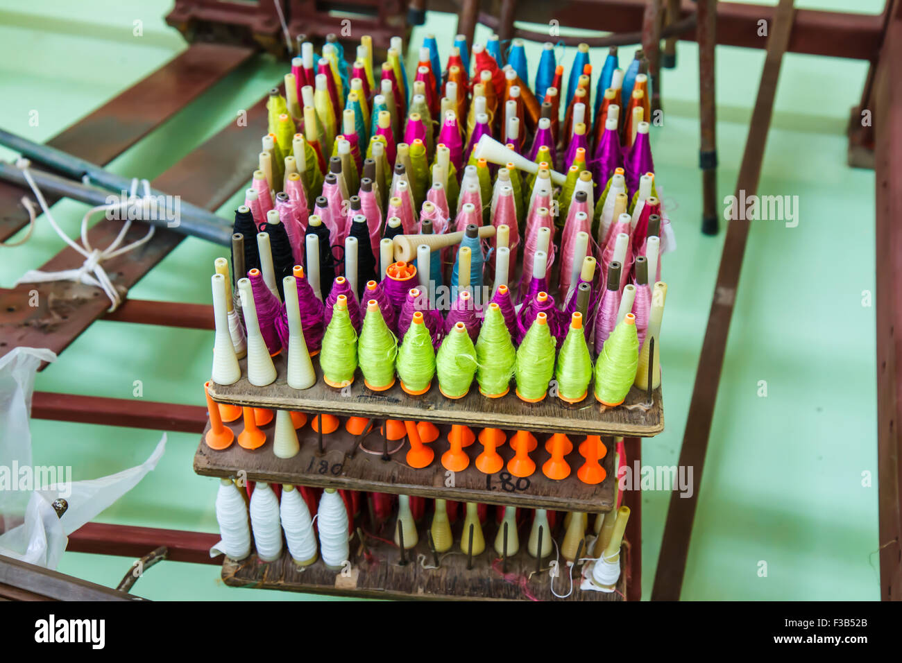 Raw silk thread color for background Stock Photo - Alamy