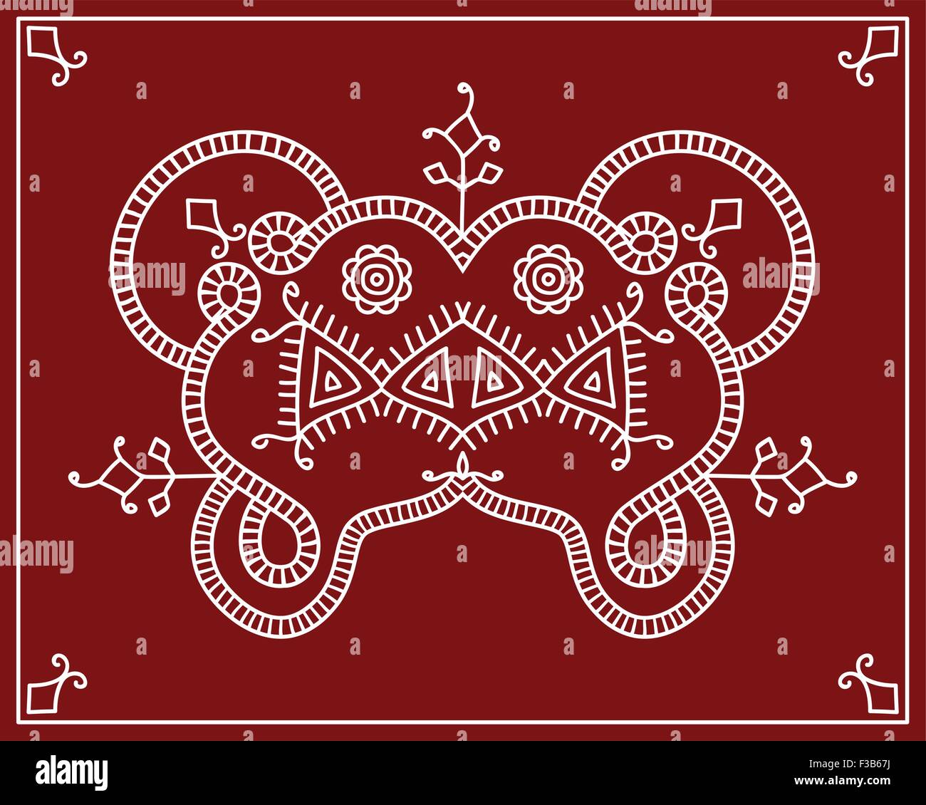 Folk, Tribal Design, Motif, Wall Painting Vector Art Stock Vector Image ...