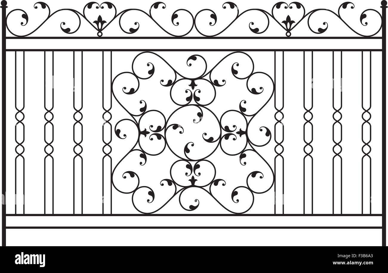 Wrought Iron Gate, Door, Fence, Window, Grill, Railing Design Vector ...