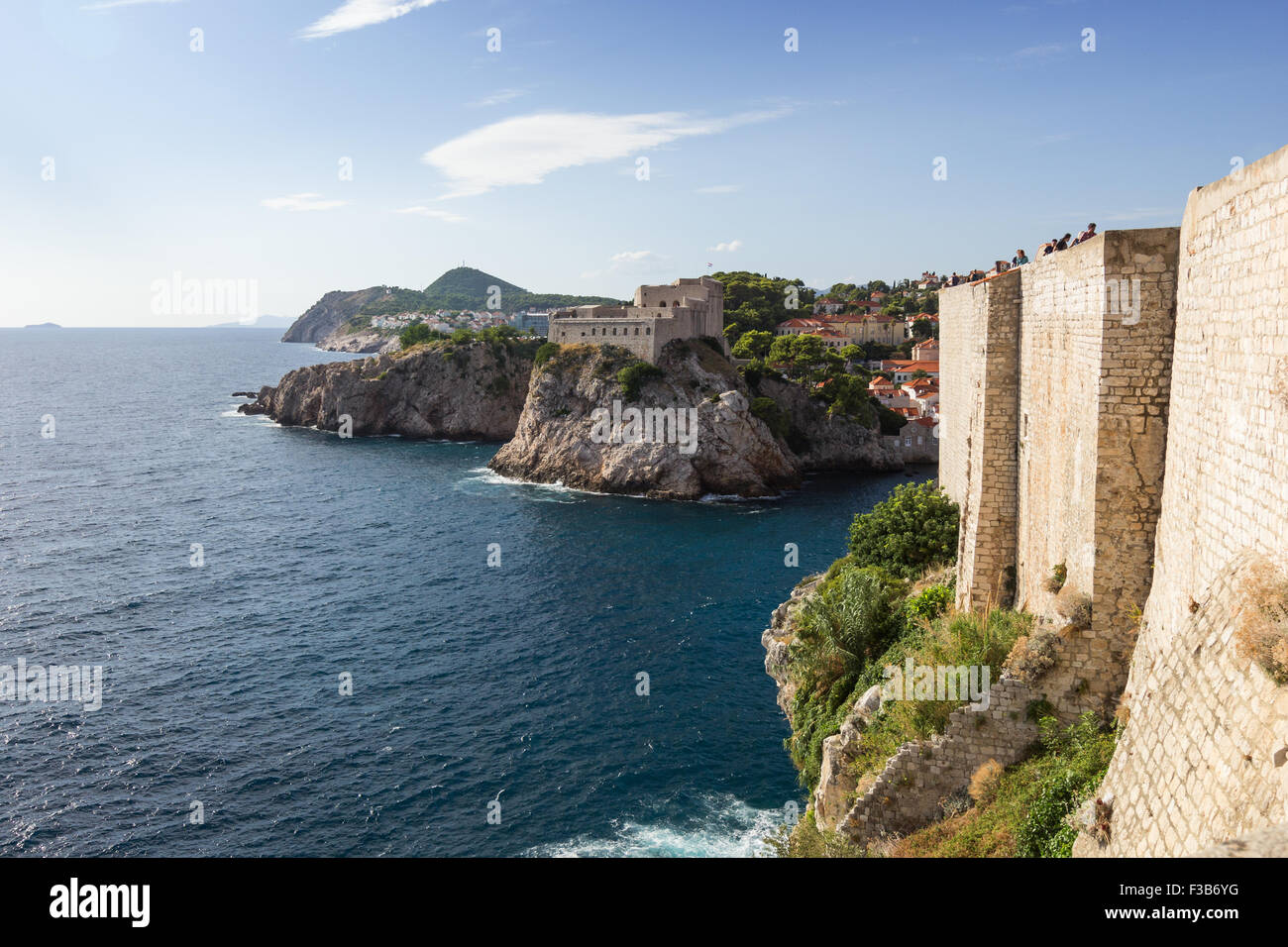 Scenic view of Fort Lovrijenac (St. Lawrence Fortress) and exterior of ...