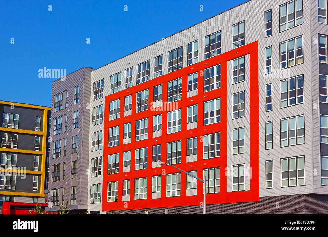 Geometry of colorful modern residential buildings Stock Photo - Alamy