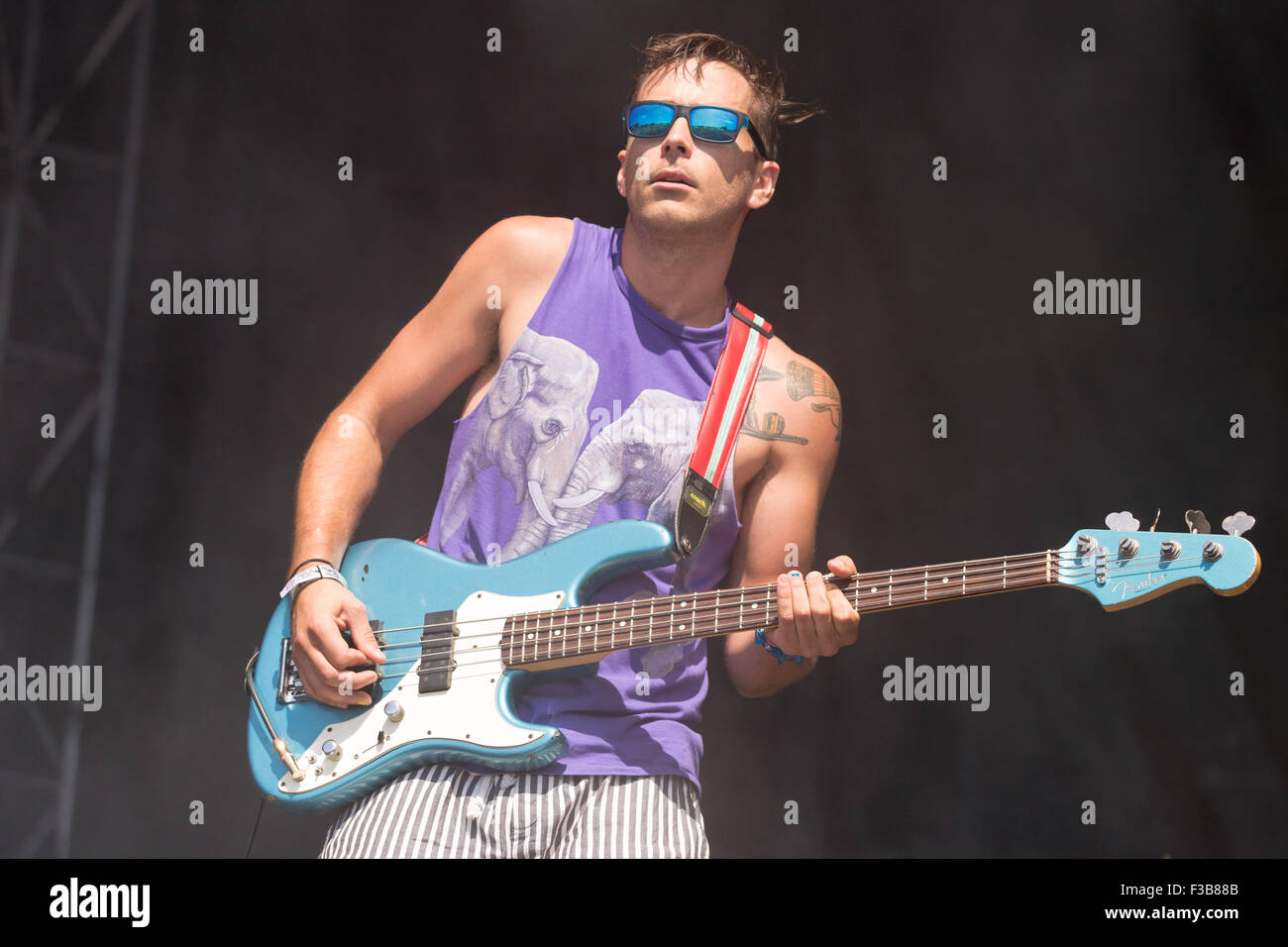 Austin, Texas, USA. 3rd Oct, 2015. Bassist GREG SELLIN of Waters ...
