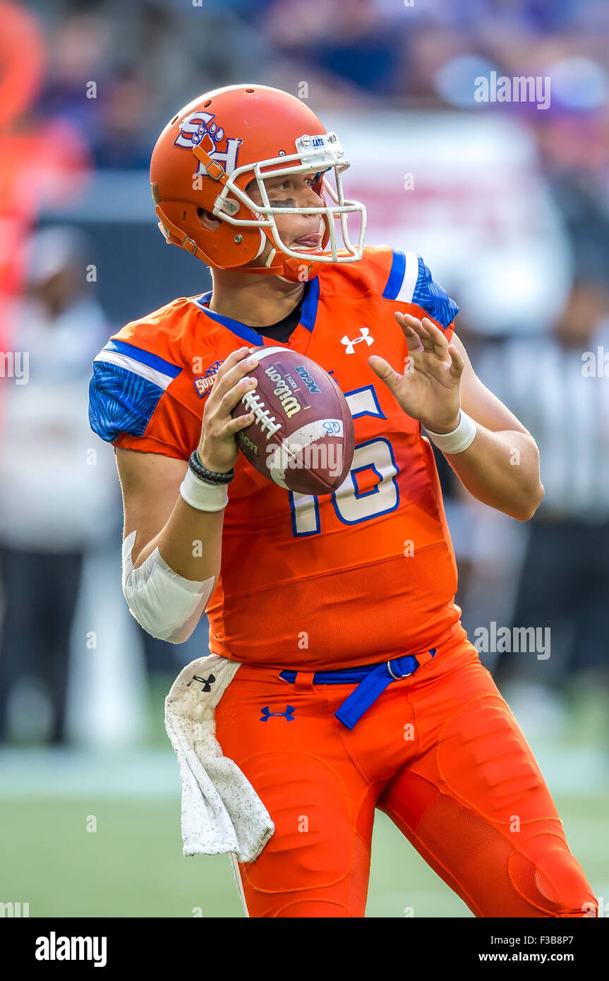 October 3, 2015-Sam Houston State Bearkats quarterback Jeremiah Briscoe ...