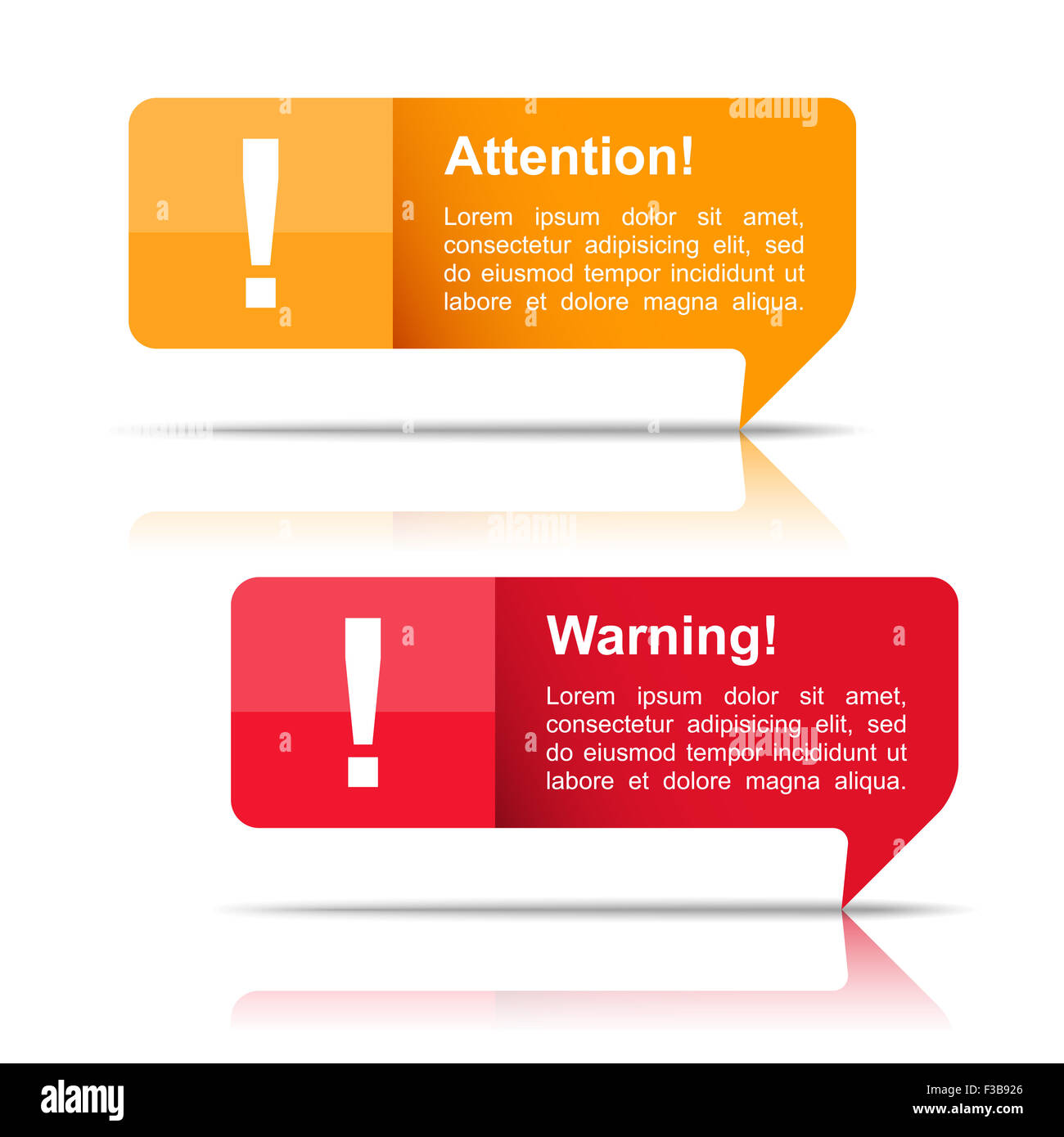 Attention and warning banners Stock Photo - Alamy