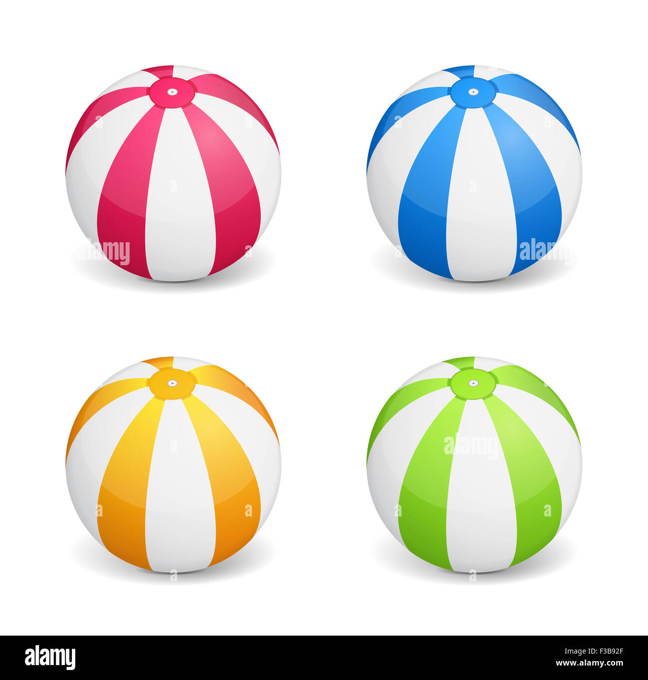 Colored beach balls on white background Stock Photo - Alamy