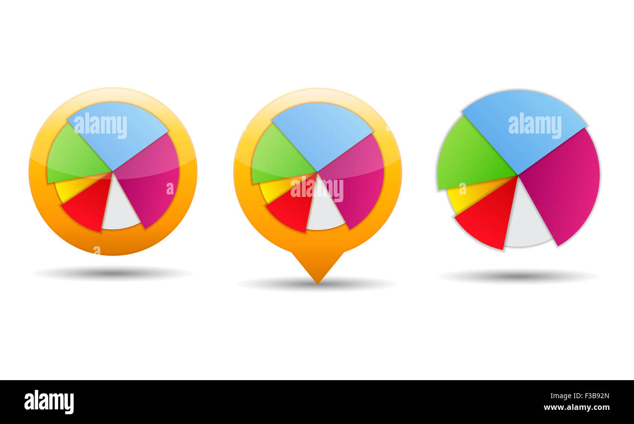 Set of pie chart icons Stock Photo - Alamy