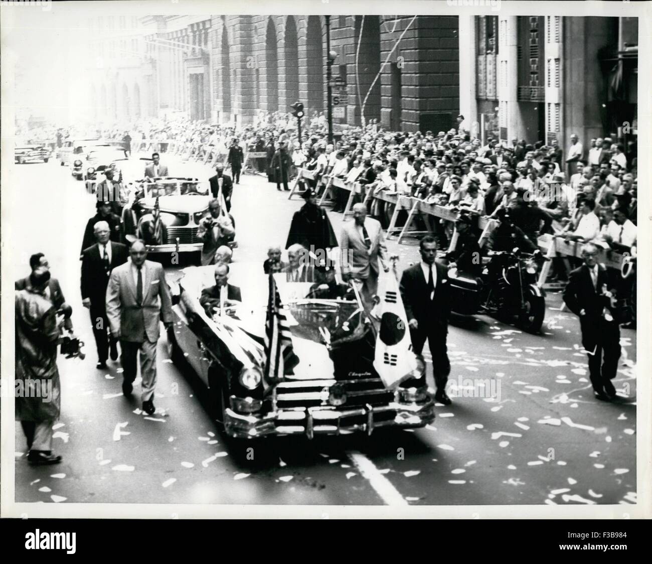1959 - President of Korea - Syngman Rhee - motorcade in New York city ...