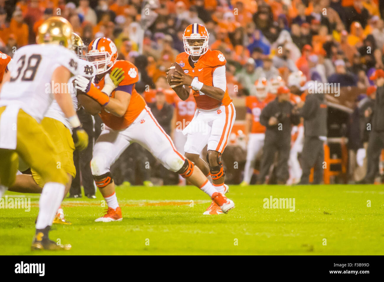 Clemson Tigers quarterback Deshaun Watson (4) in action during the NCAA ...