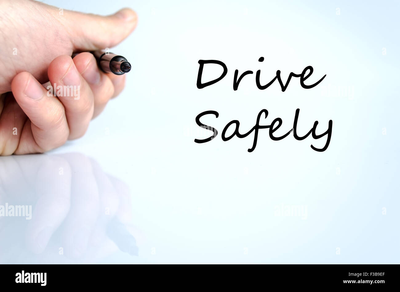 Drive safely text concept isolated over white background Stock Photo ...