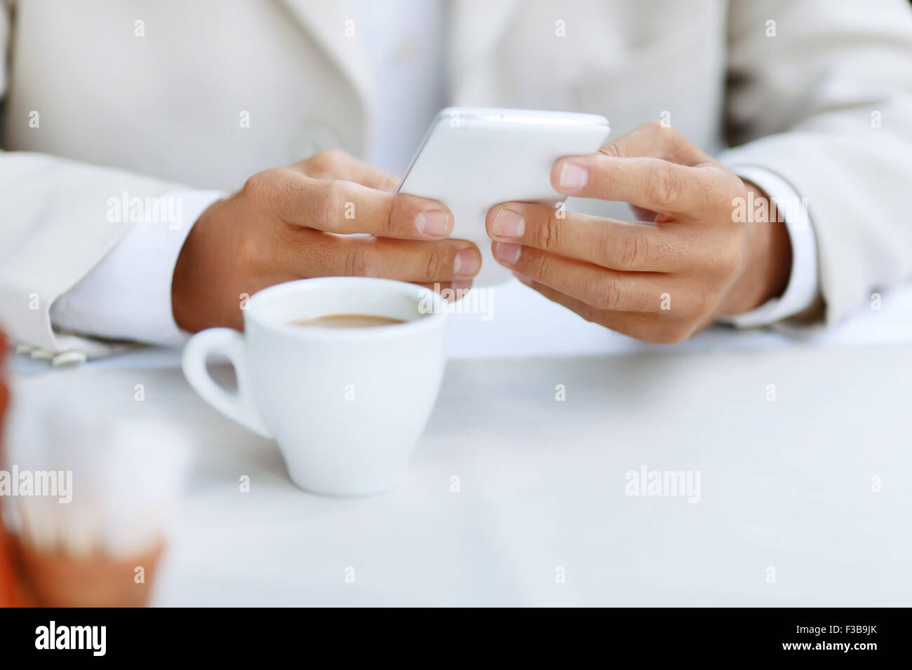Nice man sitting in the cafe Stock Photo - Alamy