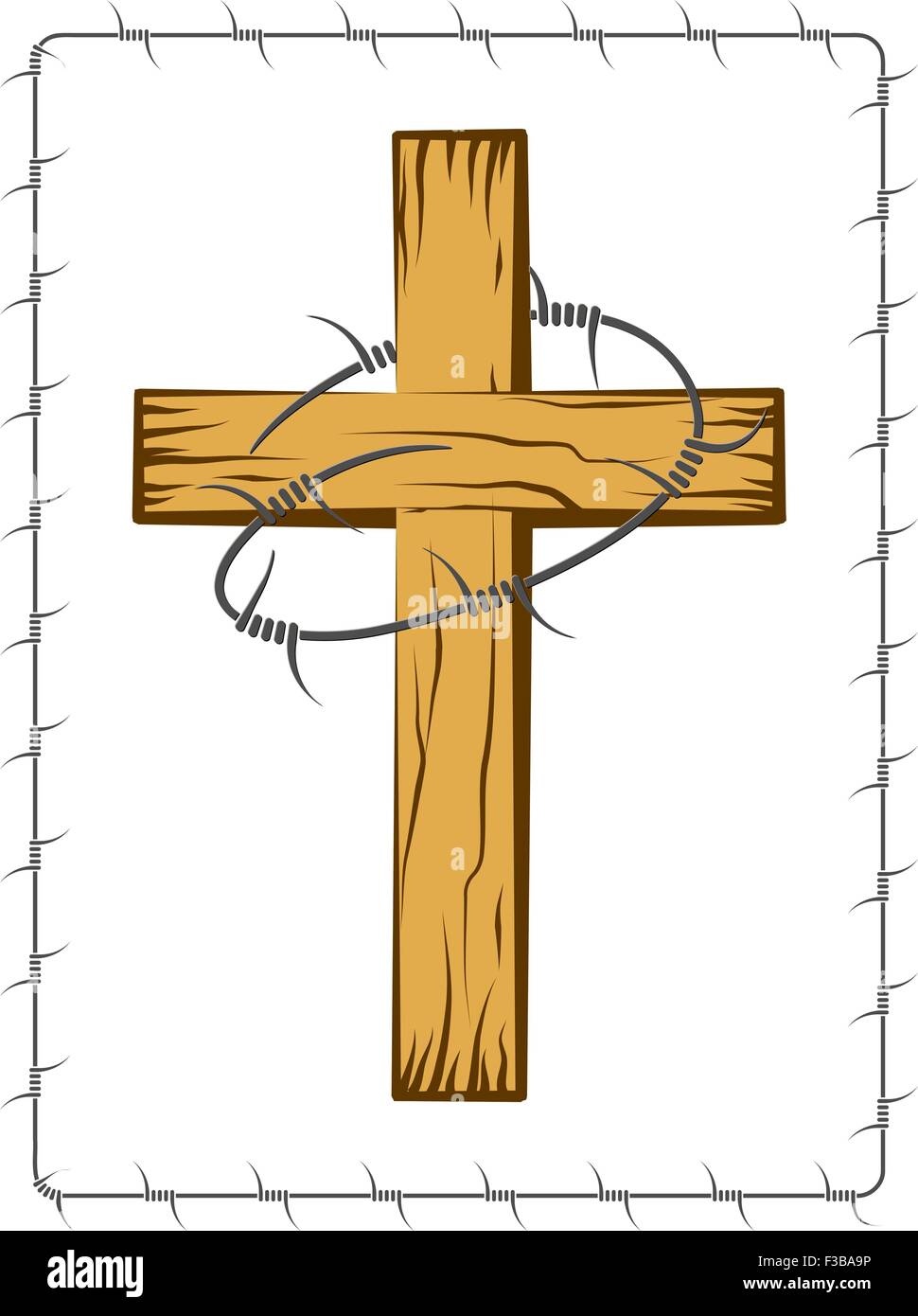 Barb Wire Cross Drawing