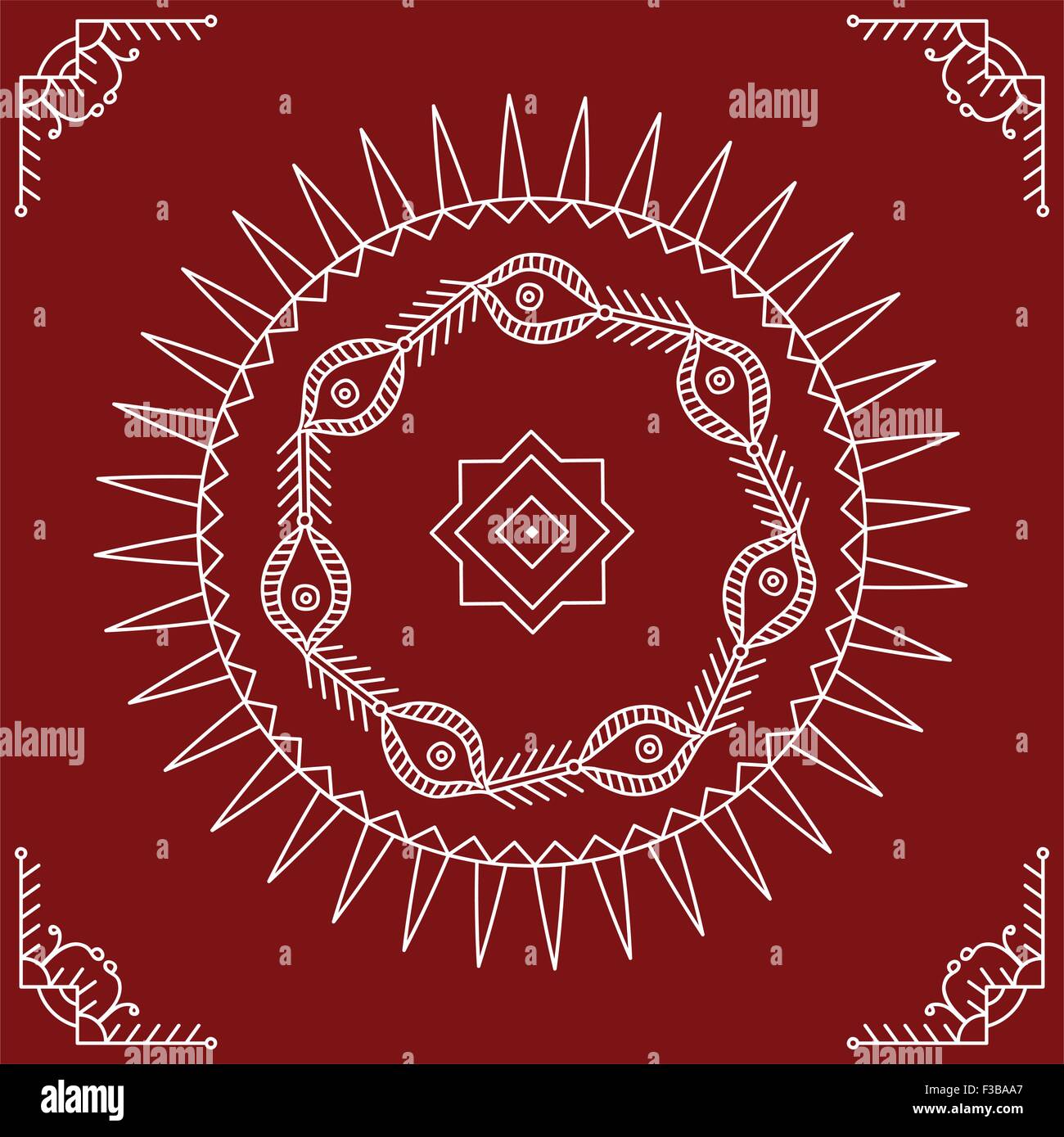 Folk Circular, Tribal Design, Motif, Wall Painting Vector Art Stock ...