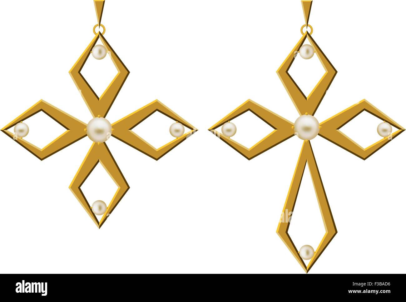 Gold cross jewellery Stock Vector Images - Alamy