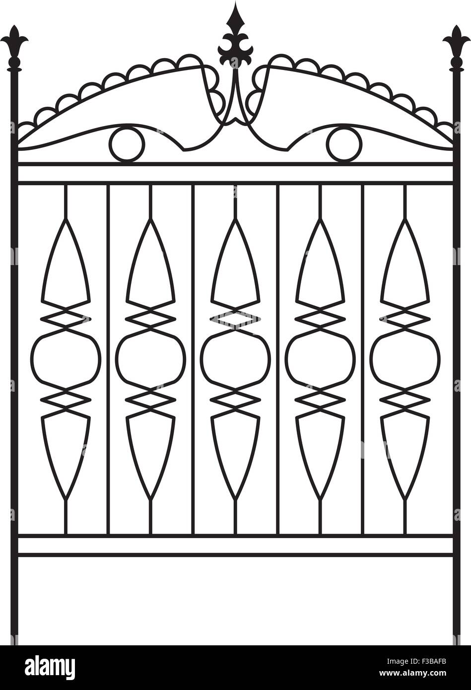 Wrought Iron Gate, Door, Fence, Window, Grill, Railing Design Vector ...