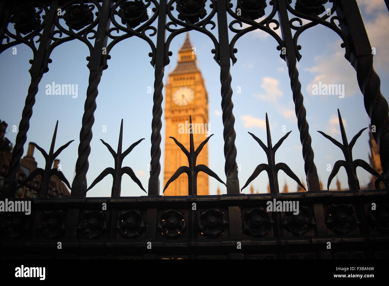 Big Ben and Houses of Parliament photographed behind the gates in ...