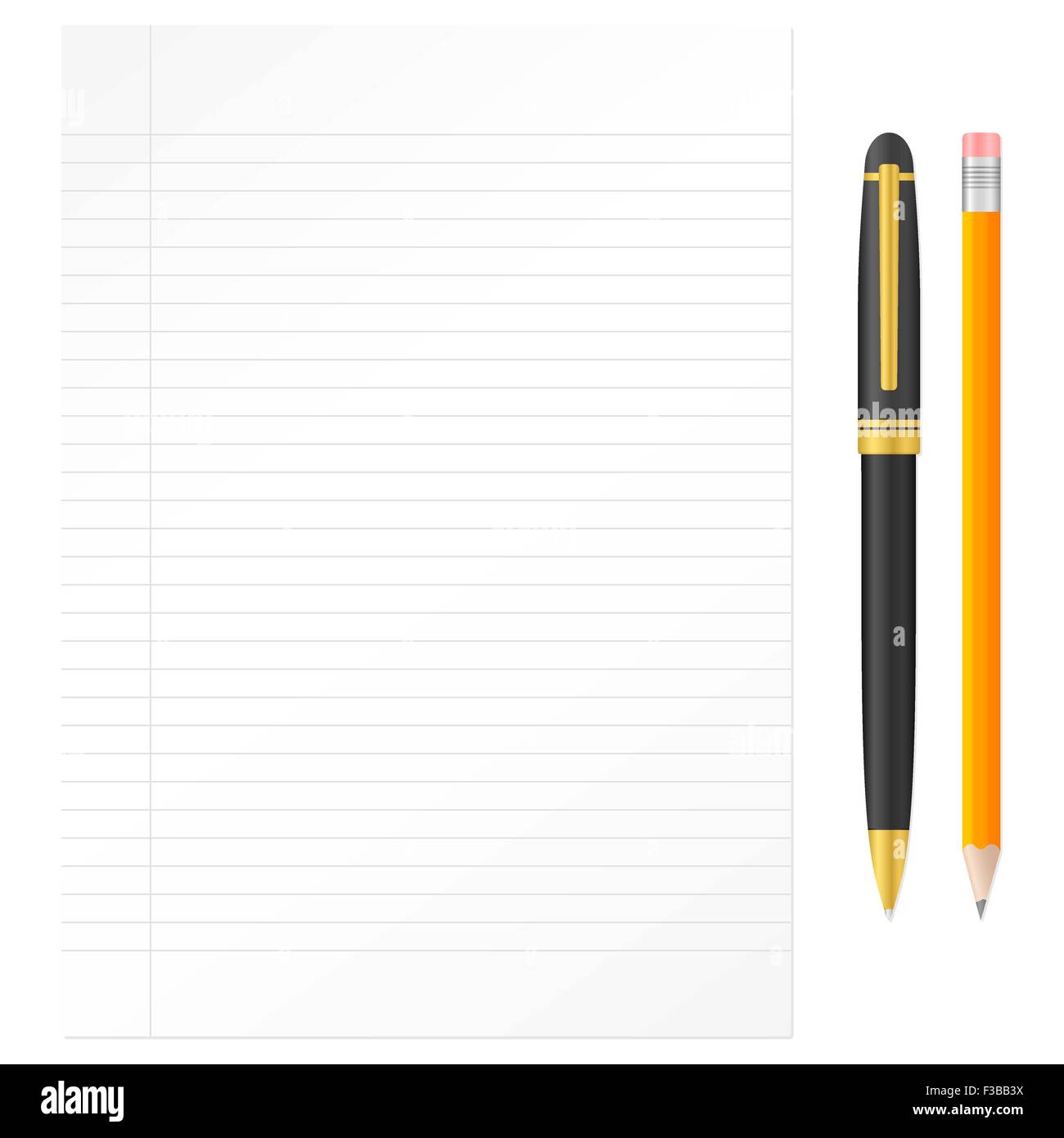 Empty paper with pencil Stock Vector Images - Alamy