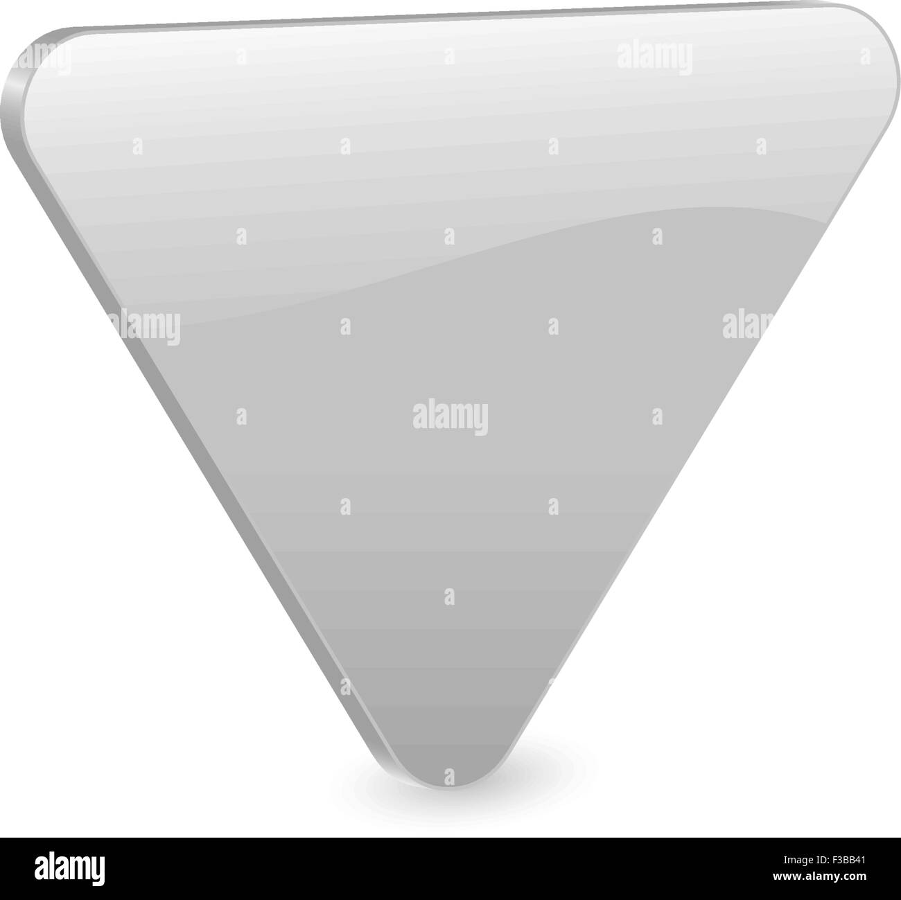 3D triangular icon isolated on a white background. Vector illustration ...