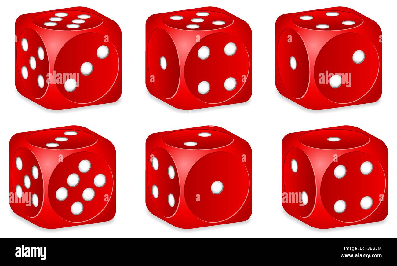 Red dice set on white background. Vector illustration Stock Vector ...