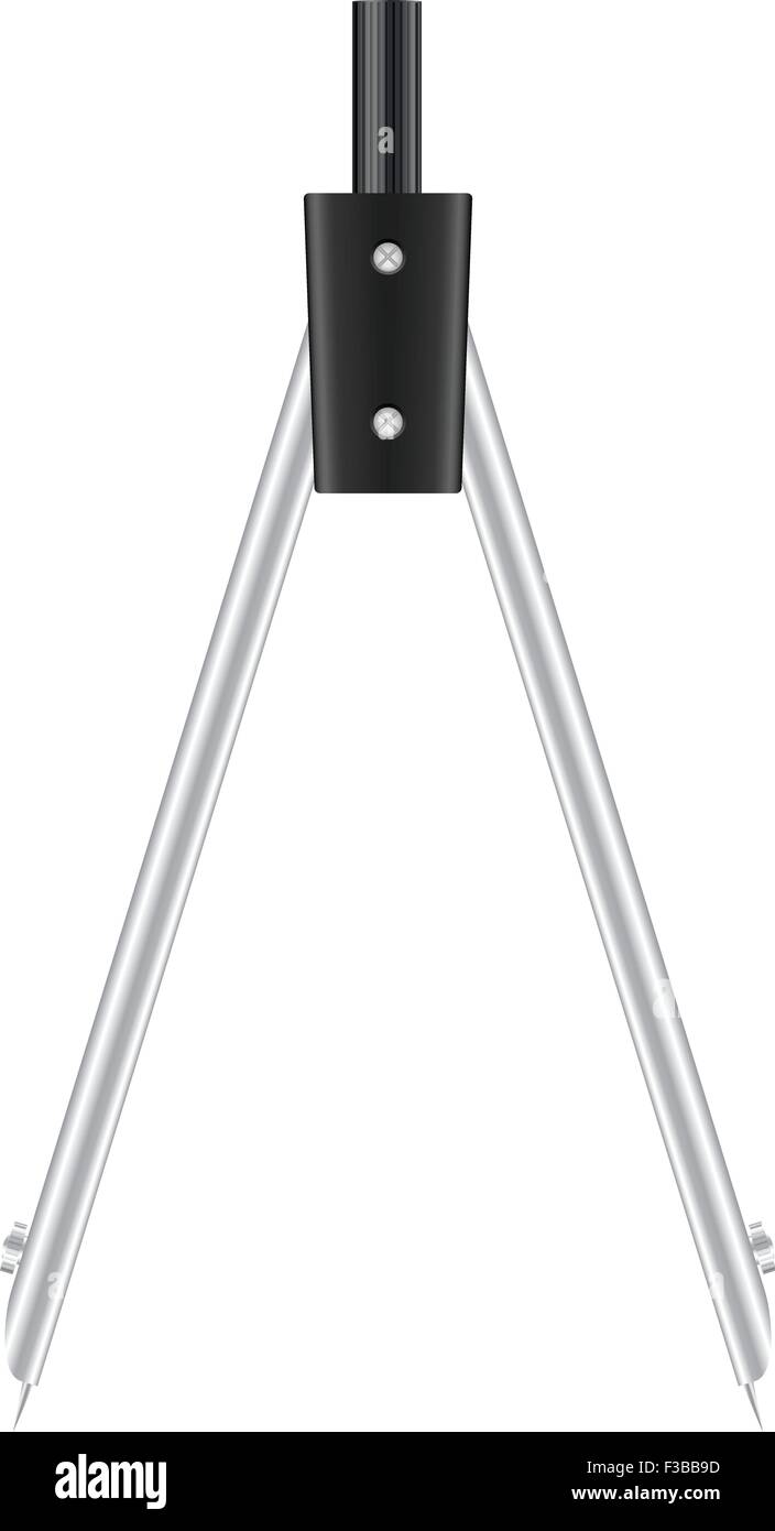 Drawing compass on white background. Vector illustration Stock Vector ...