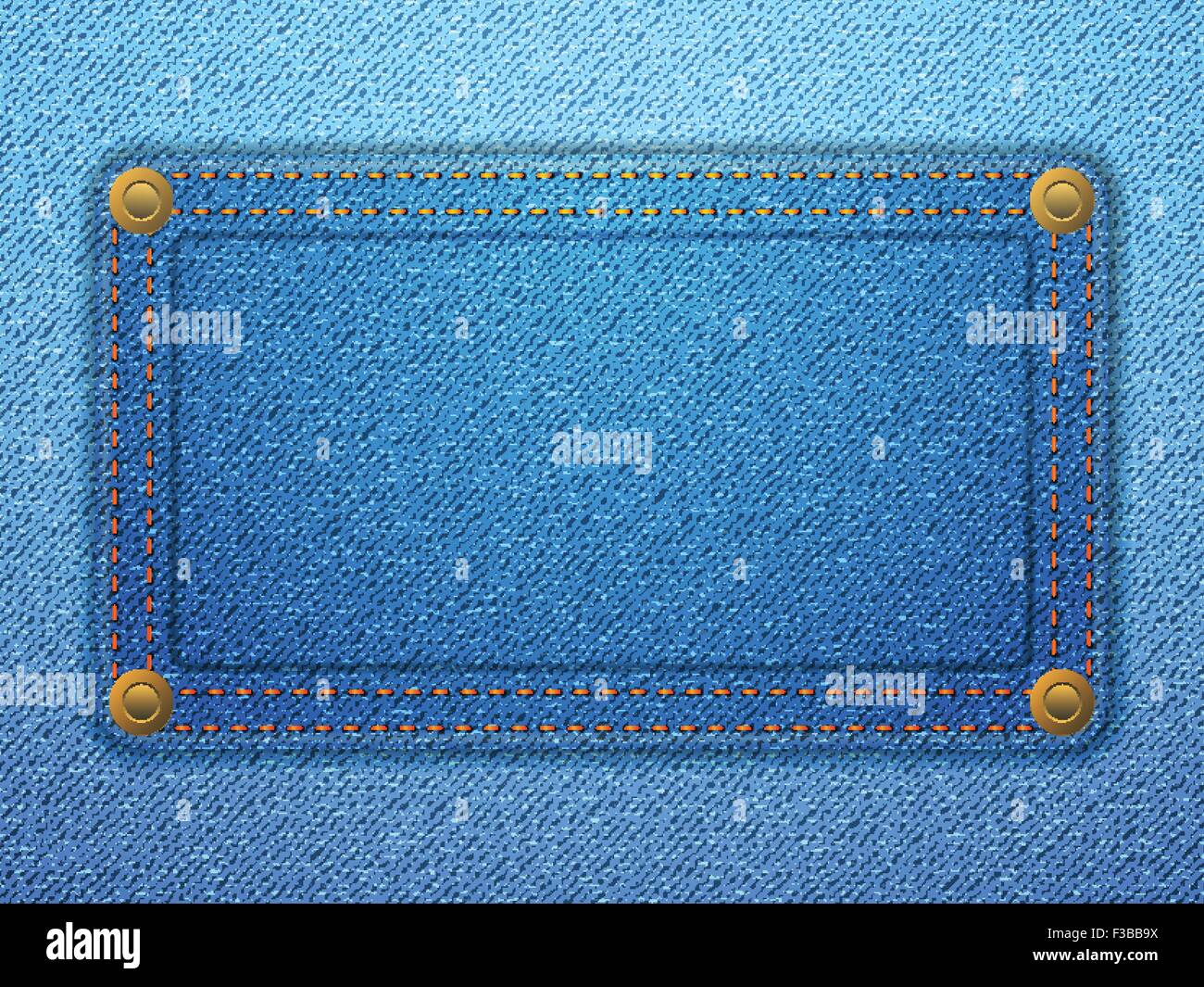 Blue denim background with label. Vector illustration Stock Vector ...