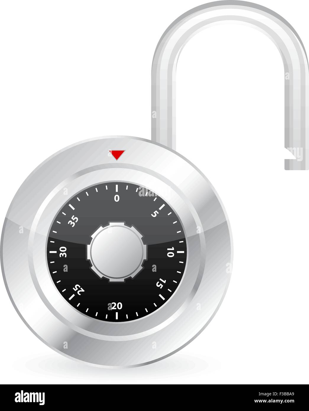 Open metal code padlock isolated on a white background. Vector ...