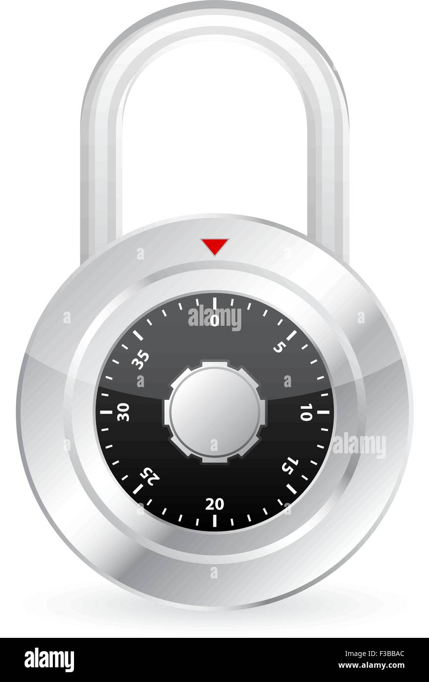 Metal code padlock isolated on a white background. Vector illustration ...