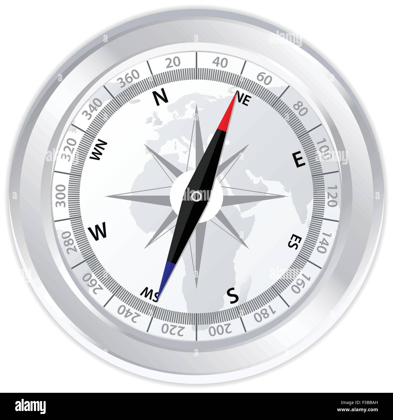 Metal compass isolated on a white background. Vector illustration Stock ...