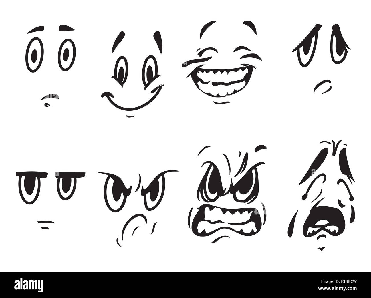 Vector illustrations of the face expressions Stock Photo - Alamy