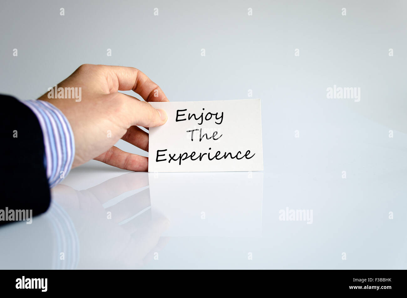 Enjoy the experience text concept isolated over white background Stock ...
