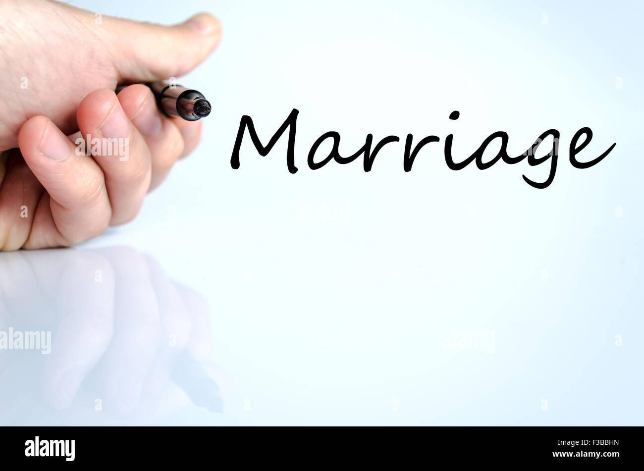 Marriage text concept isolated over white background Stock Photo - Alamy