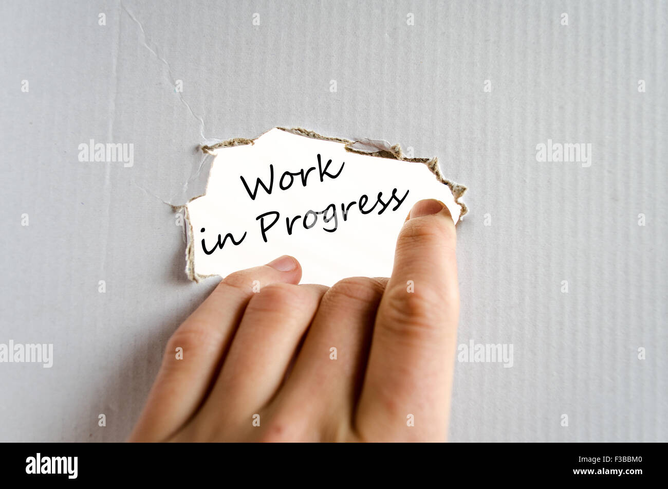Work in progress text concept isolated over white background Stock ...