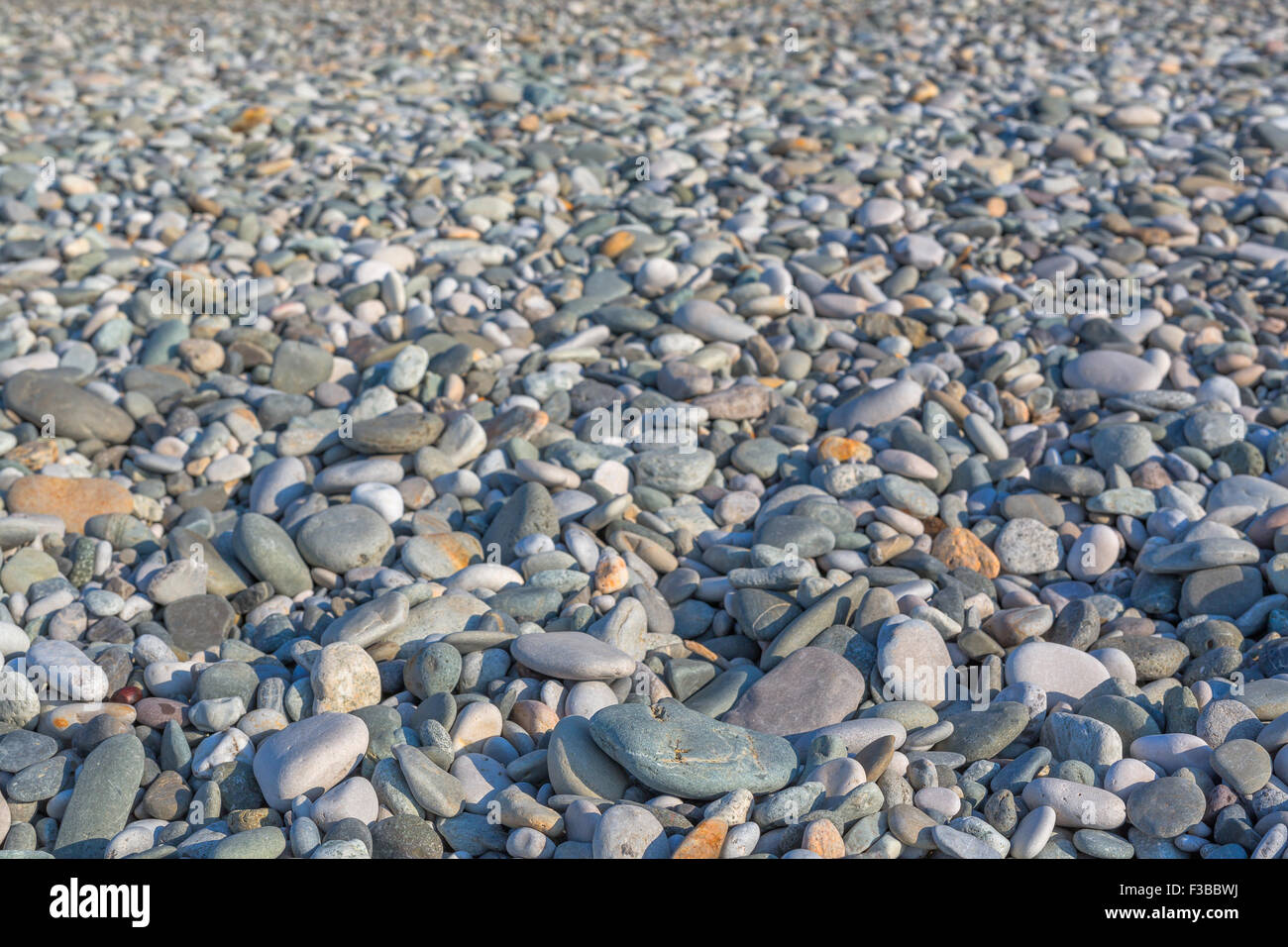 Pebble stones on the beach natural background Stock Photo - Alamy