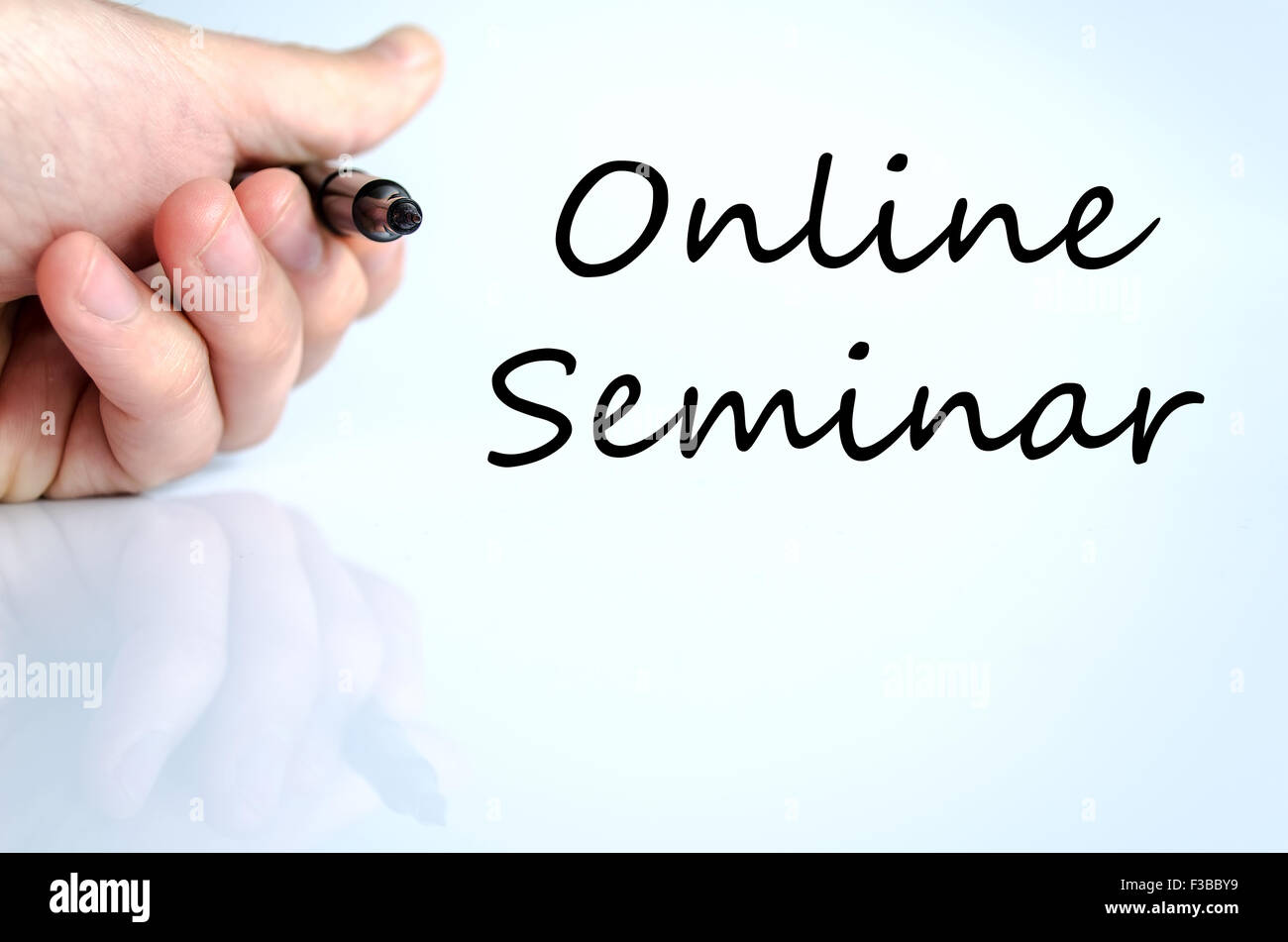 Online seminar text concept isolated over white background Stock Photo ...