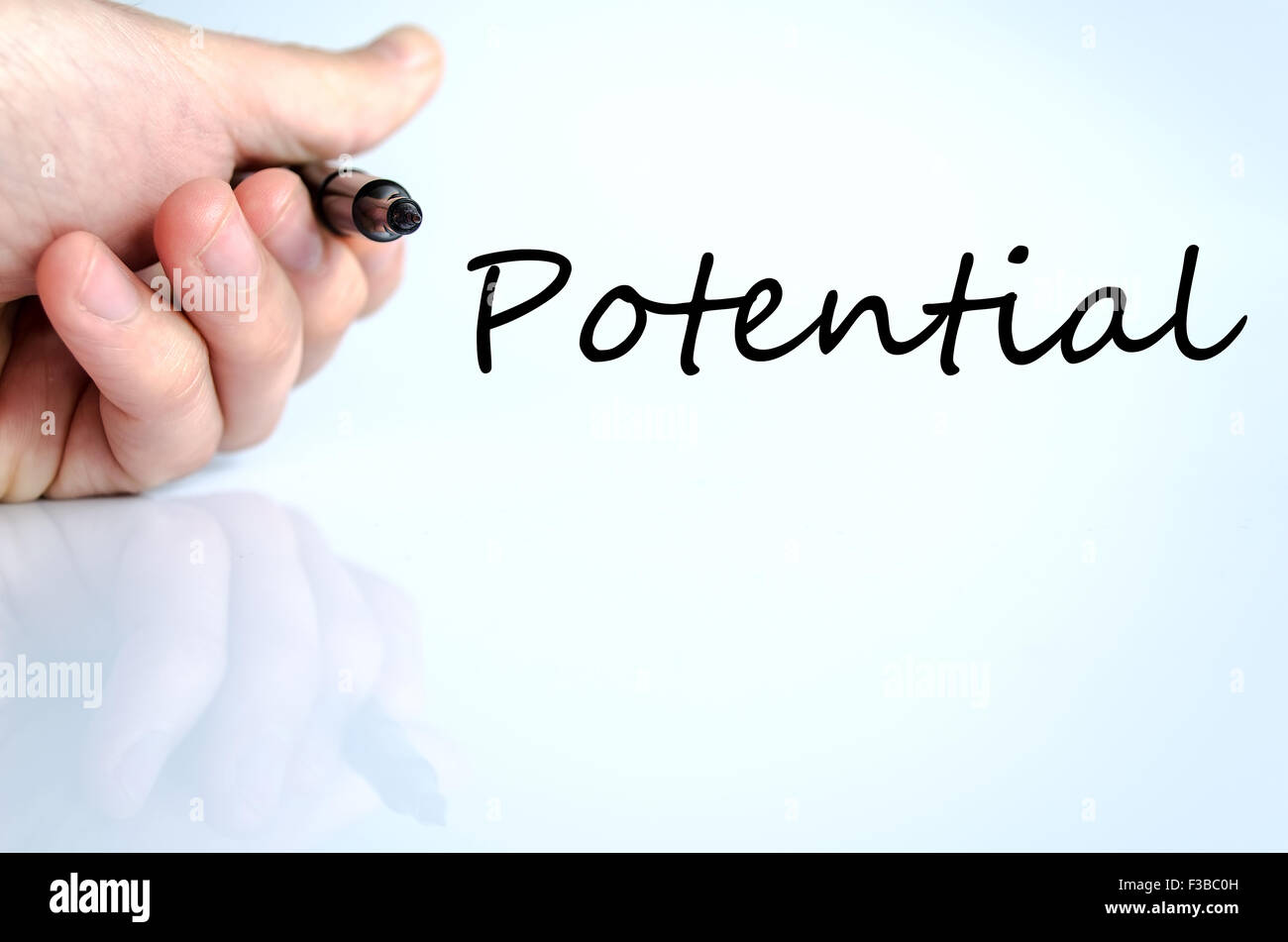 Potential text concept isolated over white background Stock Photo - Alamy