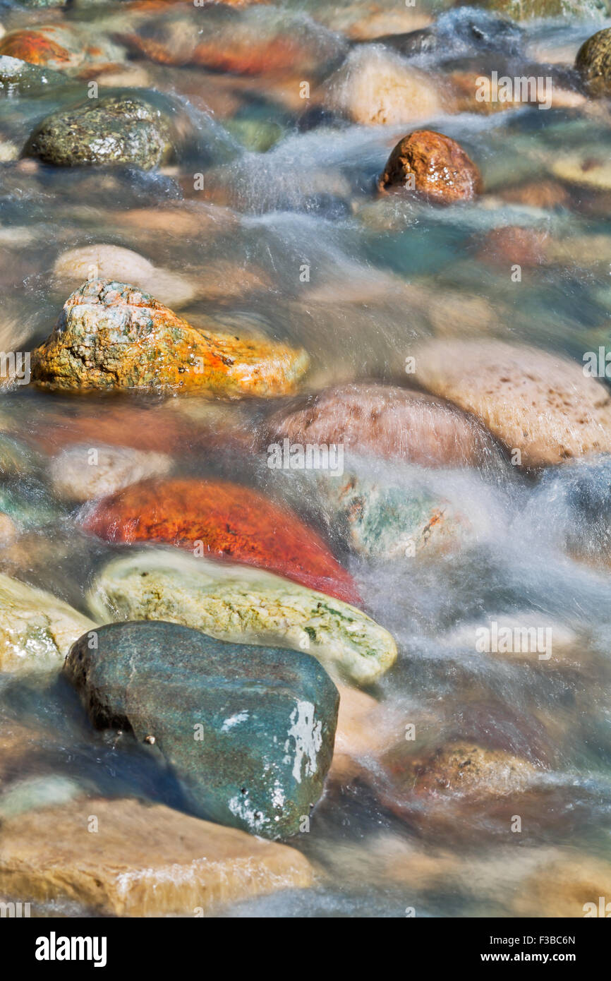 Pebble stones in the river water close up view, natural background ...