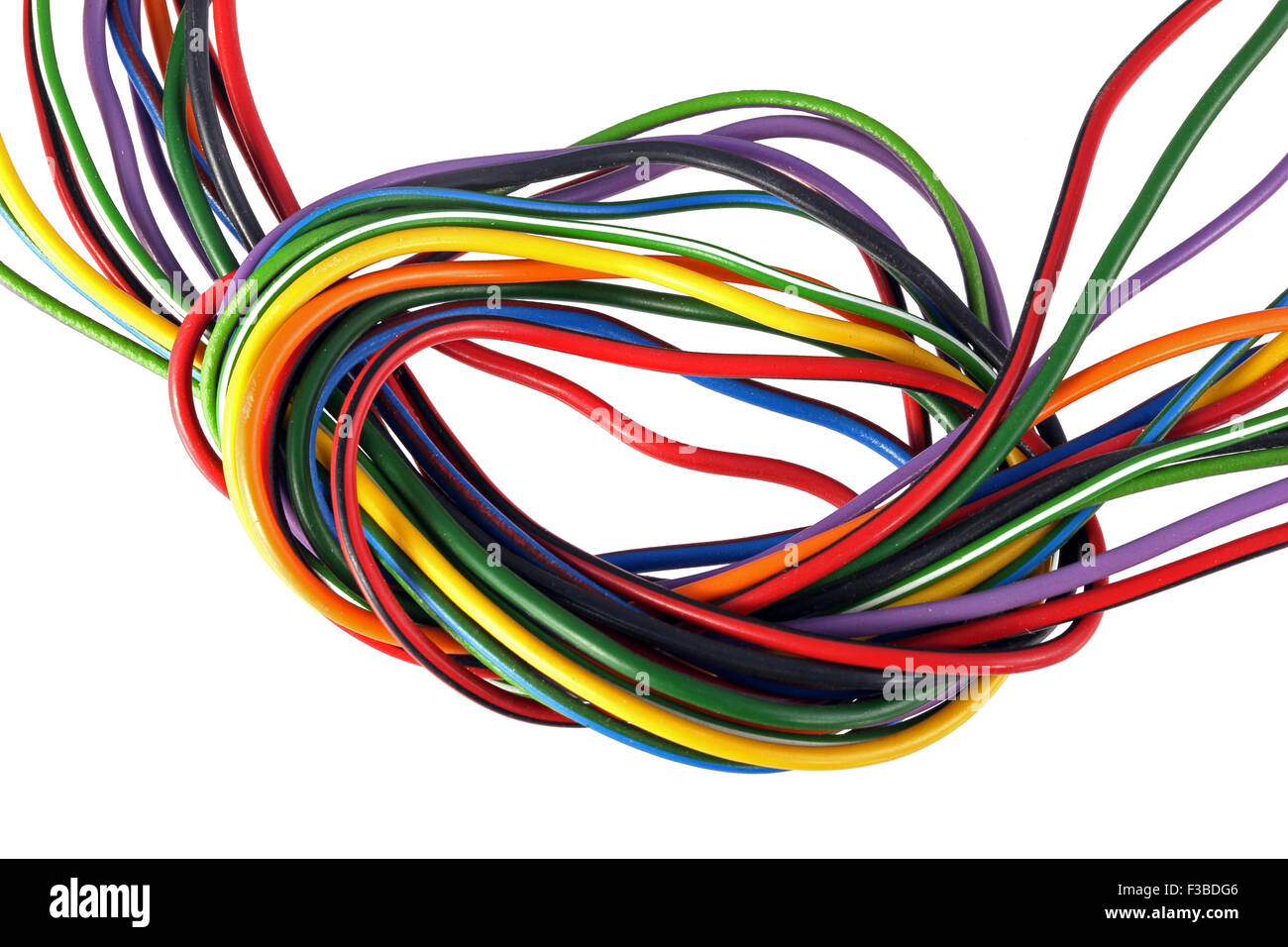 Close up photo of multicolored wire on a white background Stock Photo ...