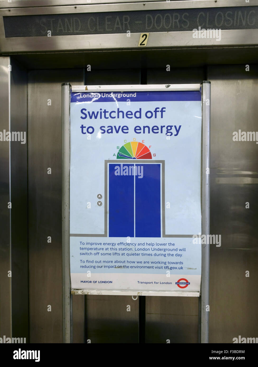 Underground passenger lift switched off outside of rush hour to save ...