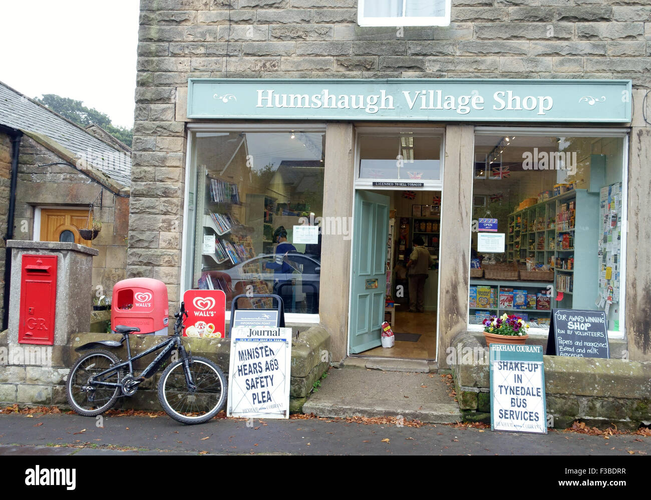 Community-run village shop in Humshaugh, Northumberland, England Stock ... Community-run village shop in Humshaugh, Northumberland, England Stock ...