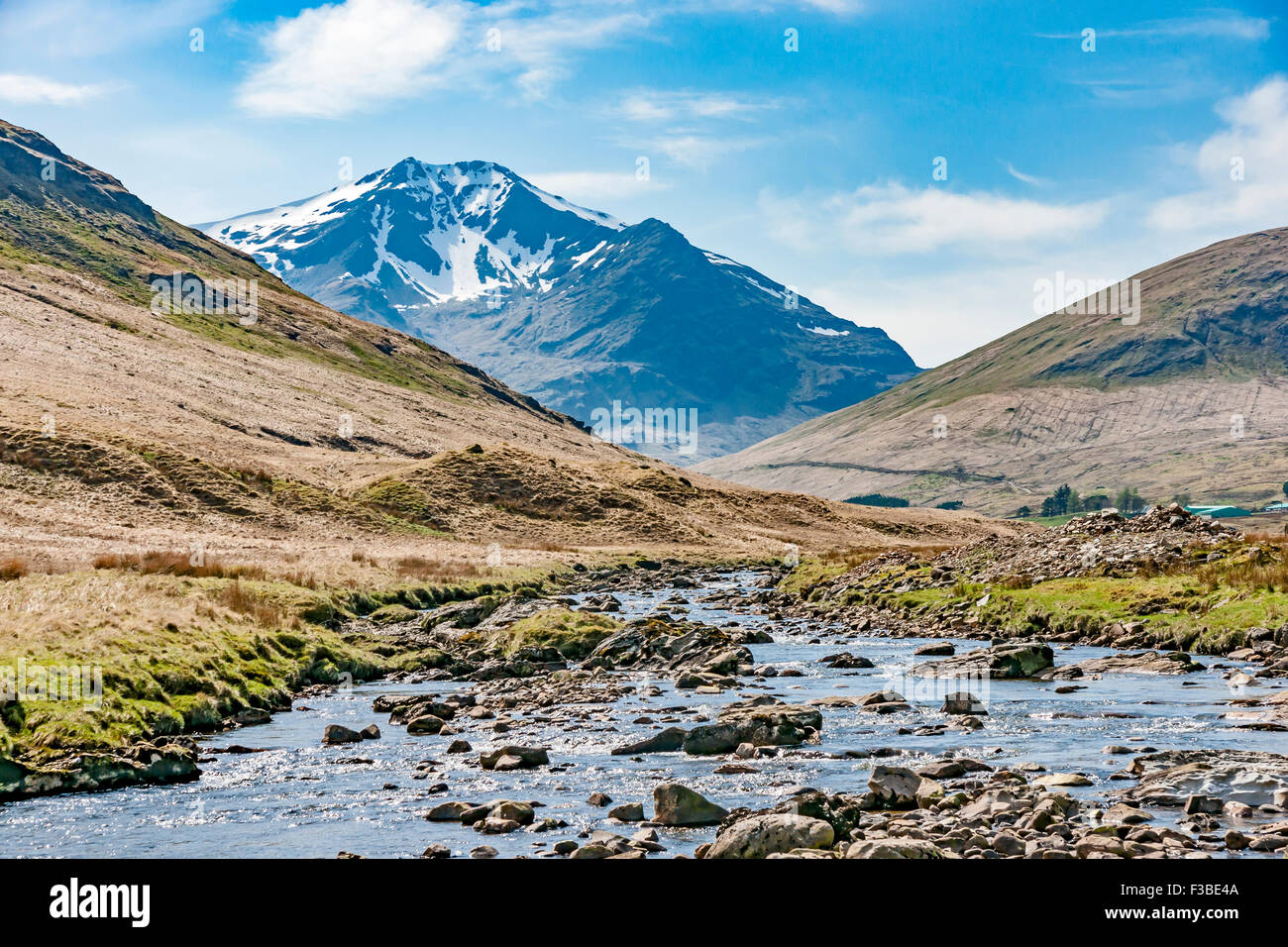 Magnificient Scottish mountain Ben Lui (1130 metres) with River ...