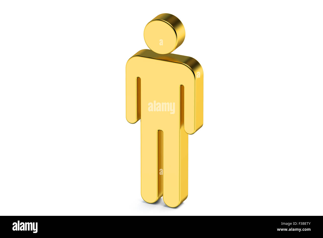 3d golden man of standing pose isolated on white background Stock Photo ...