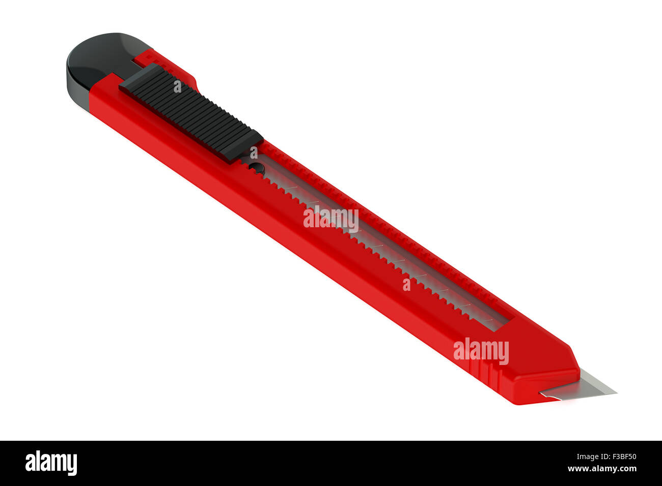 Red Utility Knife isolated on white background Stock Photo - Alamy