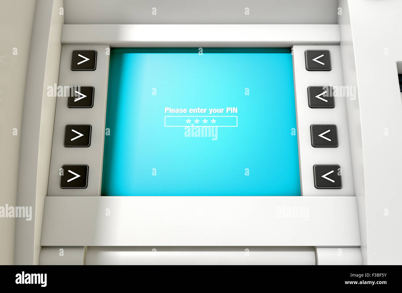 A closeup view of an atm screen with the enter pin prompt display Stock ...